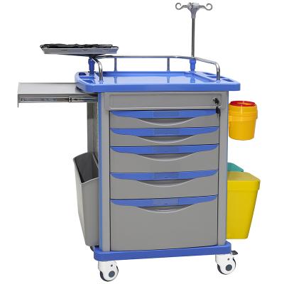 China MN-EC001 China Manufactured Medical ABS Material Emergency Trolley with Stainless Steel for sale