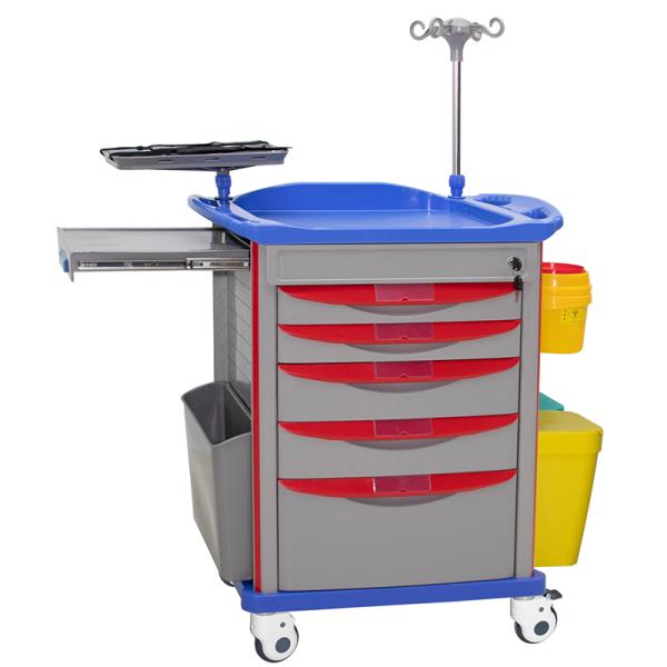 Quality MN-EC003  High Quality Medical Emergency Medicine Trolley Cart With Wheels for sale