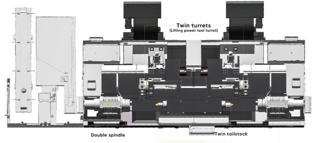 Parallel Dual Spindle CNC Turning Center