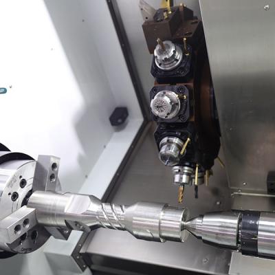 China Slant Bed Cnc Lathe Machine With Power Turret CK108MY/CK106MY for sale
