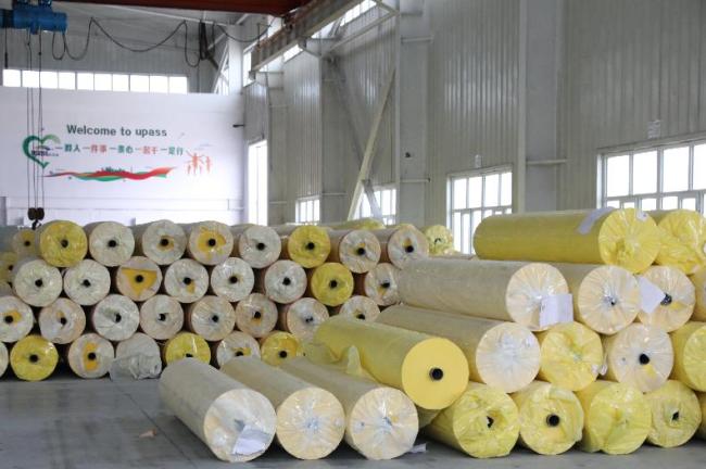 Cotton wrap film on machine