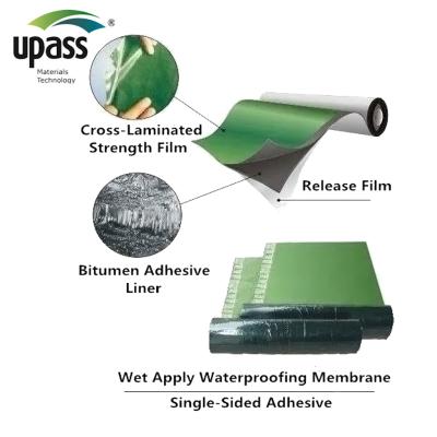 China HDPE Cross Laminated Film Plastic Surface Material for Self-Adhesive Polymer Modified Bitumen Waterproof Roofing Membrane for sale