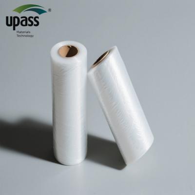China Branded Lightweight Tensile Strength PE Food Grade Transparent Stretch Wrap Film Tape Soft Waterproof Casting Supermarket 50m for sale