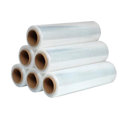 China Transparent PE / BOPP Soft Food Grade Industrial Stretch Film Roll 30cm Width 50m Length Waterproof Protective Pallet Wrap for sale
