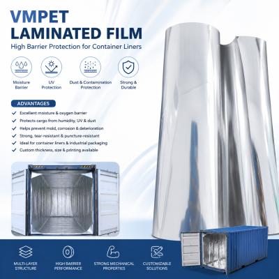 China 150μm VMPET Laminated Film for Shipping Container Insulation and Moisture Barrier Protection for sale