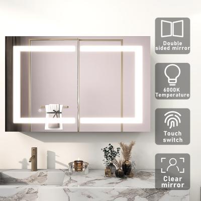 Cina Dispositivi per il bagno Decorazione TV a specchio illuminato Armadio per medicinali a doppia porta in vendita