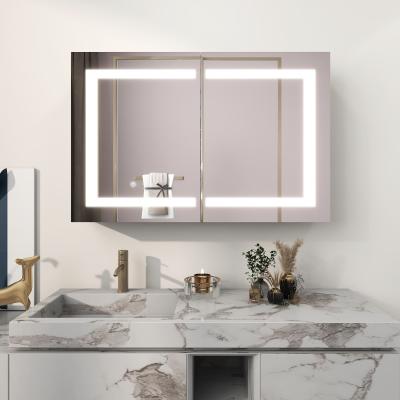 Cina Dispositivi per il bagno Decorazione TV a specchio illuminato Armadio per medicinali a doppia porta in vendita