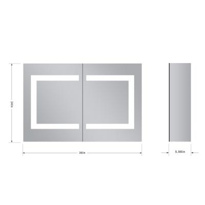 Cina Dispositivi per il bagno Decorazione TV a specchio illuminato Armadio per medicinali a doppia porta in vendita