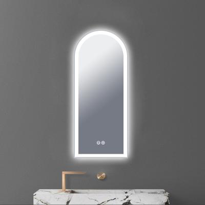 Cina Forma di arco Moderno Luxury Hotel Bagno Decorativo Muro Rotondo Specchio Intelligente Con Illuminazione LED in vendita
