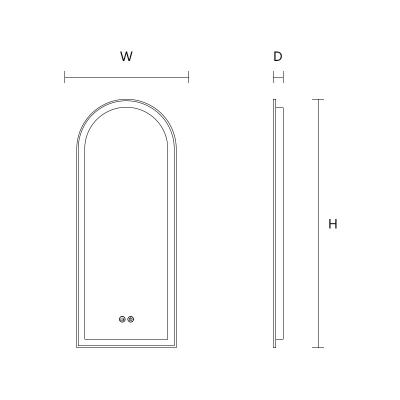 Cina Forma di arco Moderno Luxury Hotel Bagno Decorativo Muro Rotondo Specchio Intelligente Con Illuminazione LED in vendita