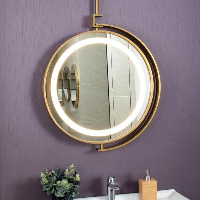 China Roestbestendige metalen frame hotel vanity slimme badwandspiegel met verwarming en anti-mist led Te koop
