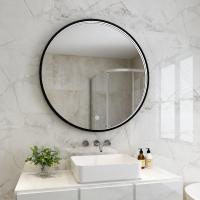 China Smart Touch Screen Bluetooth Rectangle Gold LED Bathroom Mirror 27cm Width 45° Shine Angle for sale
