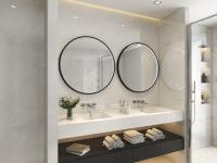 China Smart Touch Screen Bluetooth Rectangle Gold LED Bathroom Mirror 27cm Width 45° Shine Angle for sale