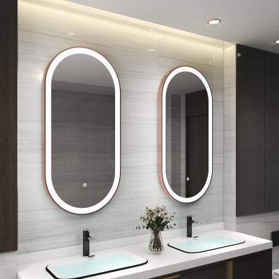 Cina Migliora il tuo bagno con questo specchio a led, telaio in metallo resistente alla ruggine, defogger riscaldato Wifi e touch screen intelligente. in vendita