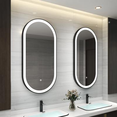 Cina Migliora il tuo bagno con questo specchio a led, telaio in metallo resistente alla ruggine, defogger riscaldato Wifi e touch screen intelligente. in vendita