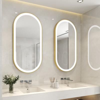 Cina Migliora il tuo bagno con questo specchio a led, telaio in metallo resistente alla ruggine, defogger riscaldato Wifi e touch screen intelligente. in vendita