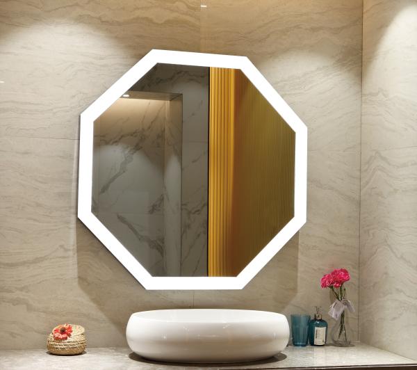 Quality Modern Touch Screen LED Smart Wall Mounted Custom Shape Bathroom Mirror For for sale