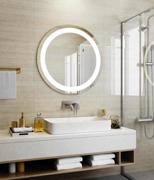 Quality High Output 2835 SMD Lighting Customized Hotel LED Bathroom Mirror TV with Touch Screen for sale