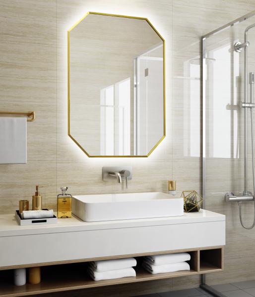Quality Aluminum Frameless Hexagon Led Intelligent Natural Warm Wall Mounted Smart Anti for sale