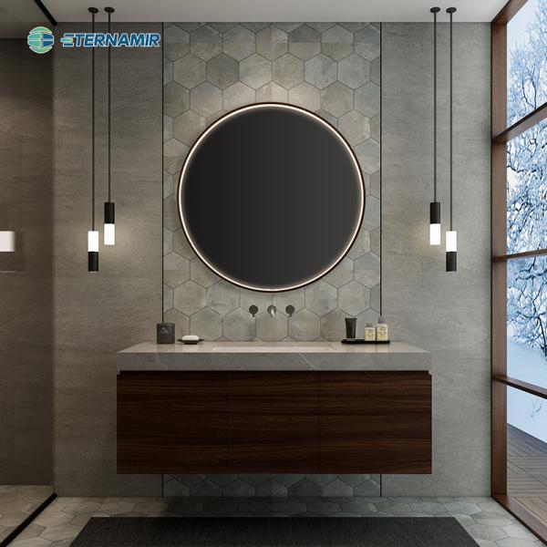 Quality Living Room Bath Framed Glass Wall Mirror Clear Oval Mirror Decoration 100-240V 50/60HZ for sale