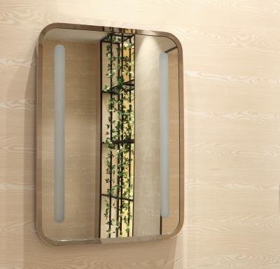 China Framed Vanity Mirror With Lights R Angle Vanity Touch Screen Mirror for Decoration and Makeup for sale