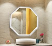 China Polygonal Vanity Mirror With Lights High Clear Reflection Custom Backlit Mirror for sale