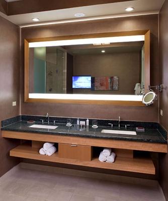 China Rectangle Mirror TV LED Bath Mirrors Illuminated with Bathroom Light Equipped for sale