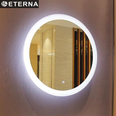 Cina Bagno d'albergo moderno Specchio illuminato rotondo con forma personalizzata e design IP44 in vendita