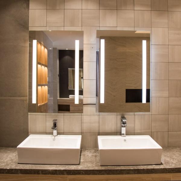 Quality Square LED Light Source Smart Mirror for Custom Wall Decoration in Luxury Hotel/Home for sale