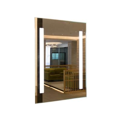 China Customized Design Style LED Lighted Bathroom Mirror with Clock and Medicine Cabinet for sale