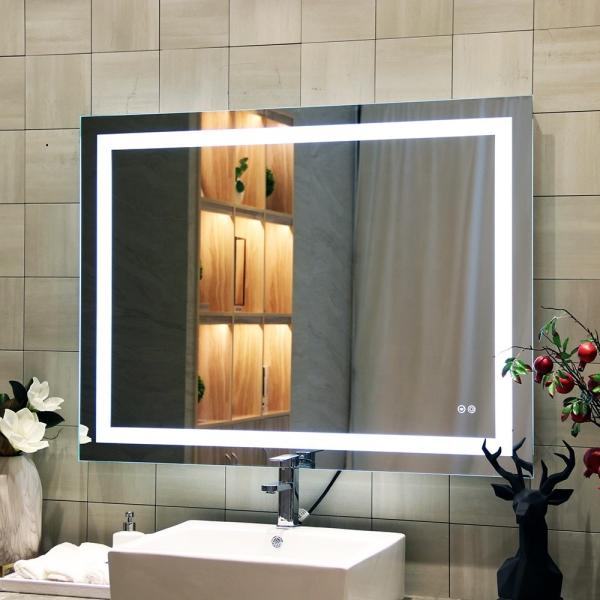 Quality Large Size Custom LED Bathroom Mirror with Defogger Modern Design and AC110-277V for sale