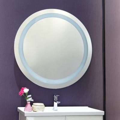 Cina Specchio di retroilluminazione rotonda montato a parete per bagno 5 mm Specchio d'argento ambientale in vendita