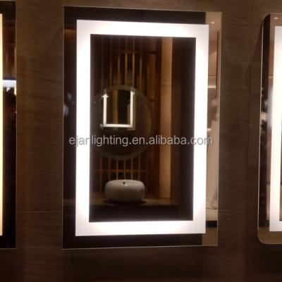 China Illuminated Wall Mounted Bathroom LED Backlit Mirror with Demister and Illuminated for sale