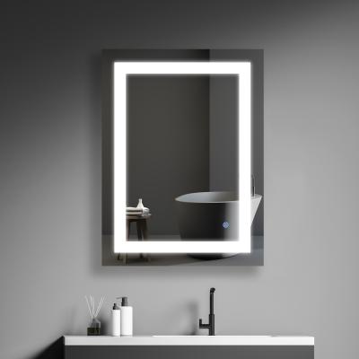 China Rectangle LED Mirror for Home and Salon Decor Rust Resistant Chassis Frameless Design for sale