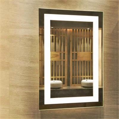 China Rectangle LED Mirror for Home and Salon Decor Rust Resistant Chassis Frameless Design for sale