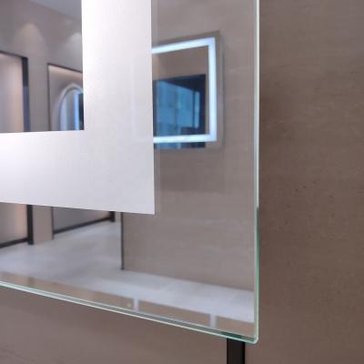 China Rectangle LED Mirror for Home and Salon Decor Rust Resistant Chassis Frameless Design for sale