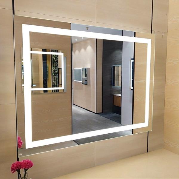 Quality Large Size Custom LED Bathroom Mirror with Defogger Modern Design and AC110-277V Voltage for sale