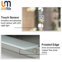 China Smart Bathroom Mirror with Touch Screen and Modern Model Motion Sensor Switch Custom-size for sale