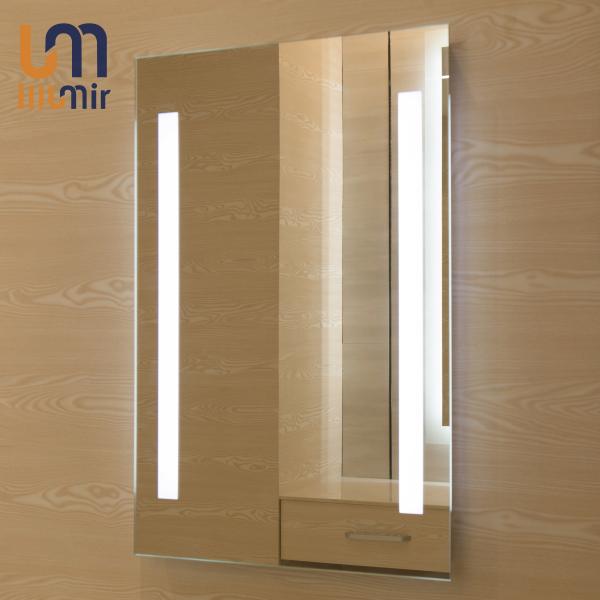Quality Square LED Light Source Smart Mirror for Custom Wall Decoration in Luxury Hotel for sale