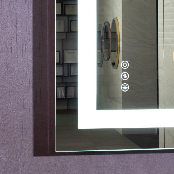 Quality Rectangular Front Lighted LED Bathroom Wall Mirror with 5mm Copper Free Silver for sale