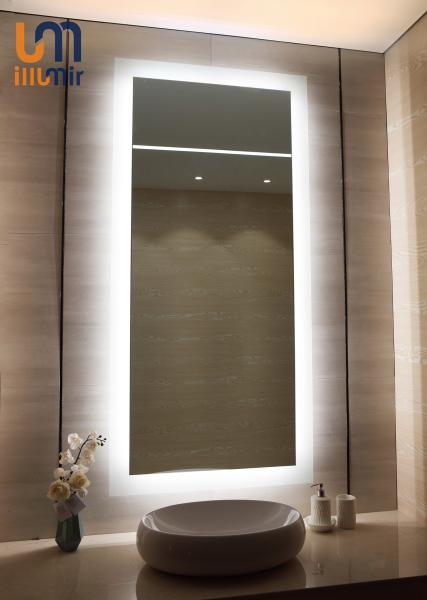 Quality Frameless Big Wall LED Mirror 5mm Green Silver Mirror for English Chinese OEM for sale