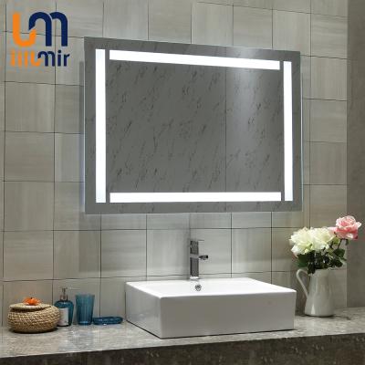 China IP44 Rated Silver Square Cosmetic Mirror with LED Illumination Easy Wall Mounting for sale