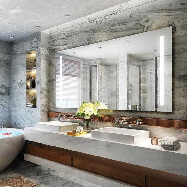 Quality Touch Control Custom Bathroom Mirrors Salons Custom Makeup Mirror With Lights for sale