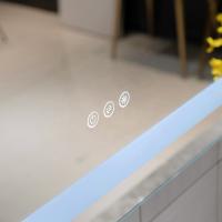 China Hotel Large LED Bathroom Mirror Durable Rectangular Design with 5mm Silver Mirror for sale