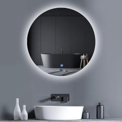 China Luxury Silver Lenses Touch Screen Wall Mirror With LED Lights And Defogger for sale