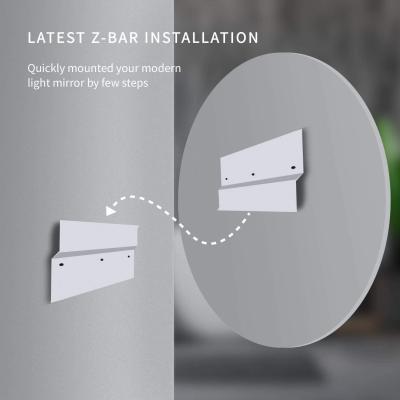 China Luxury Silver Lenses Touch Screen Wall Mirror With LED Lights And Defogger for sale