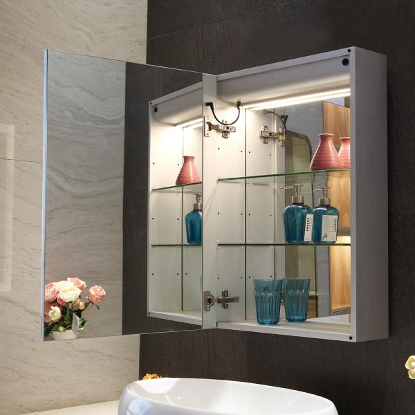 Quality Anti Fog Custom Led Mirror With Medicine Cabinet For Home Bathroom Decoration for sale