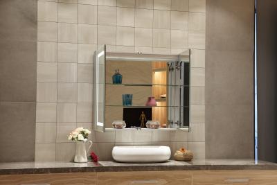 China Modern Luxury LED Illuminated Mirror Cabinet Rust Resistant Customized for sale