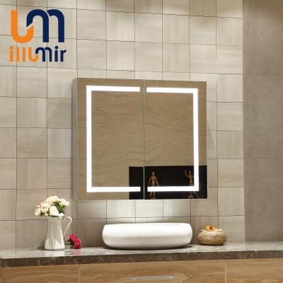 Cina Armadio specchio bagno intelligente montato a parete stile moderno Illuminazione regolabile in vendita