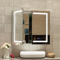 China Modern Wall Mounted Backlit Bathroom Mirror Cabinet With Touch Sensor for sale